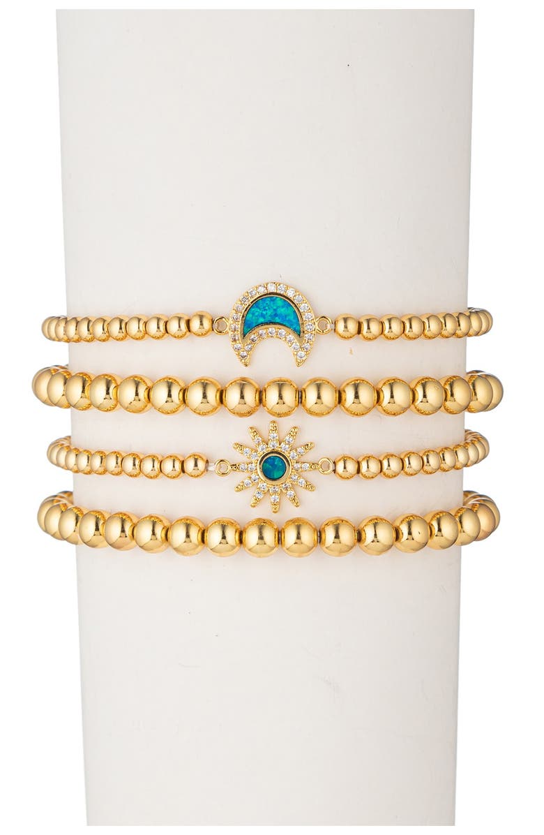 EYE CANDY LOS ANGELES Moon & Sun Stretch Beaded Bracelet - Set of 4 ...