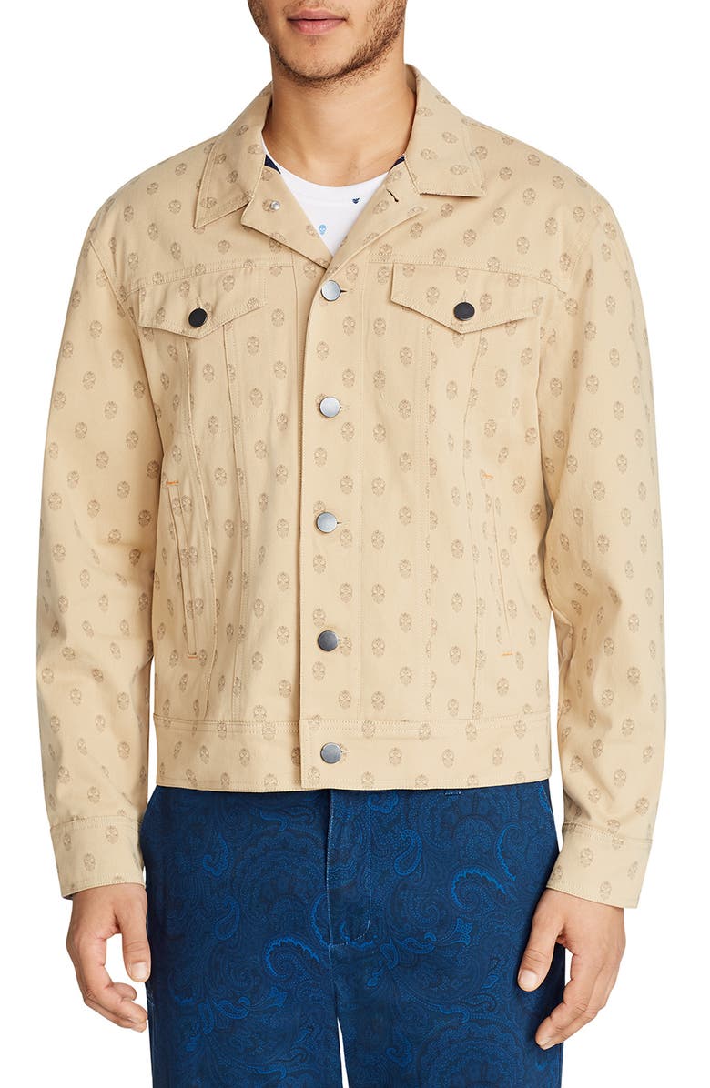 Tallia Khaki Skull Print Trucker Jacket | Nordstromrack