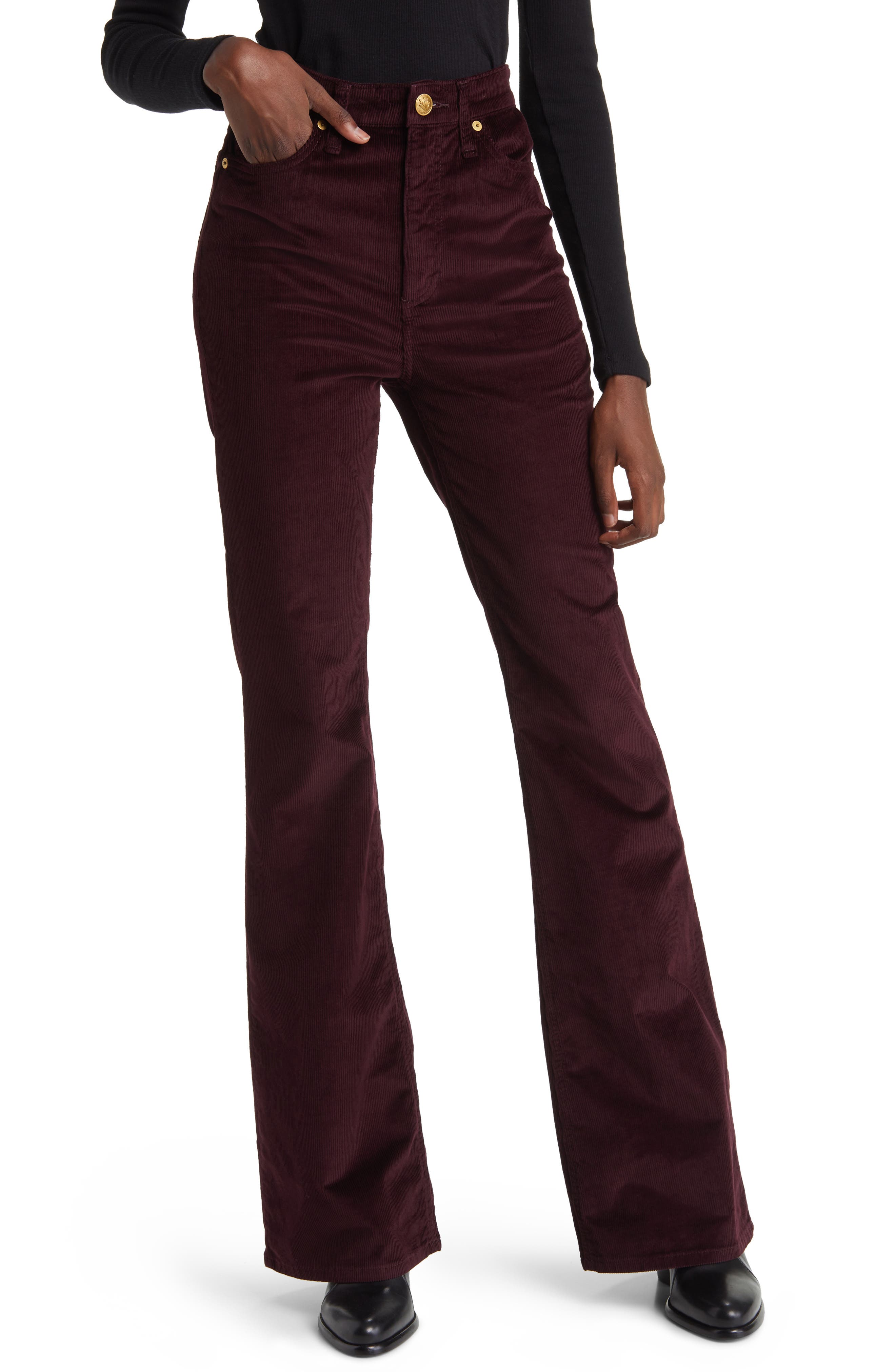 rag & bone Casey High Waist Corduroy Flare Pants | Nordstromrack