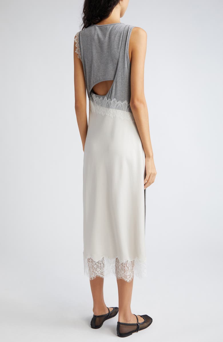 3.1 Phillip Lim Lace Trim Satin & Rib Midi Tank Dress | Nordstromrack