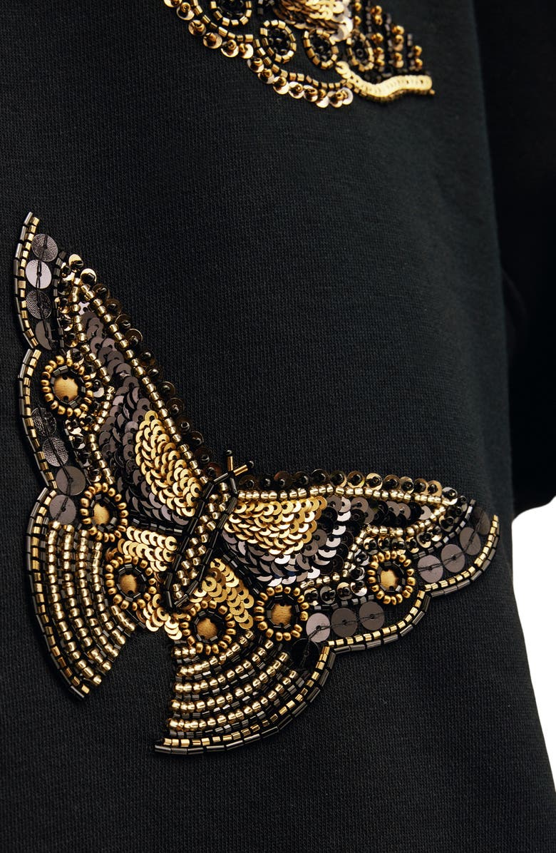 AllSaints Talon Diana Beaded Cotton Blend Hoodie | Nordstrom