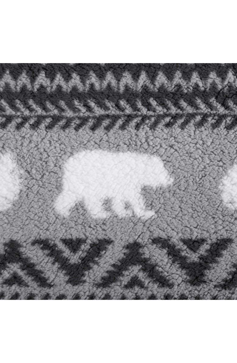 Eddie Bauer Woodland Fair Isle Plush Plaid Faux Shearling Throw Blanket ...