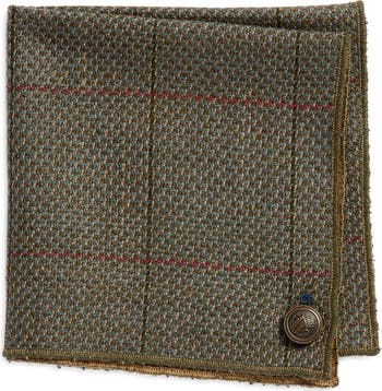 CLIFTON WILSON Plaid Wool Pocket Square | Nordstrom