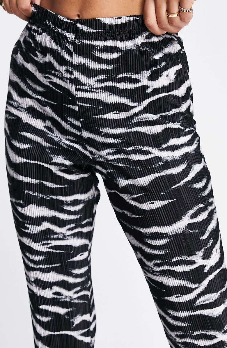 Topshop Zebra Print Plisse Trousers | Nordstromrack