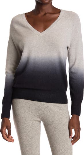 Amicale Cashmere Dip Dye V-Neck Sweater | Nordstromrack