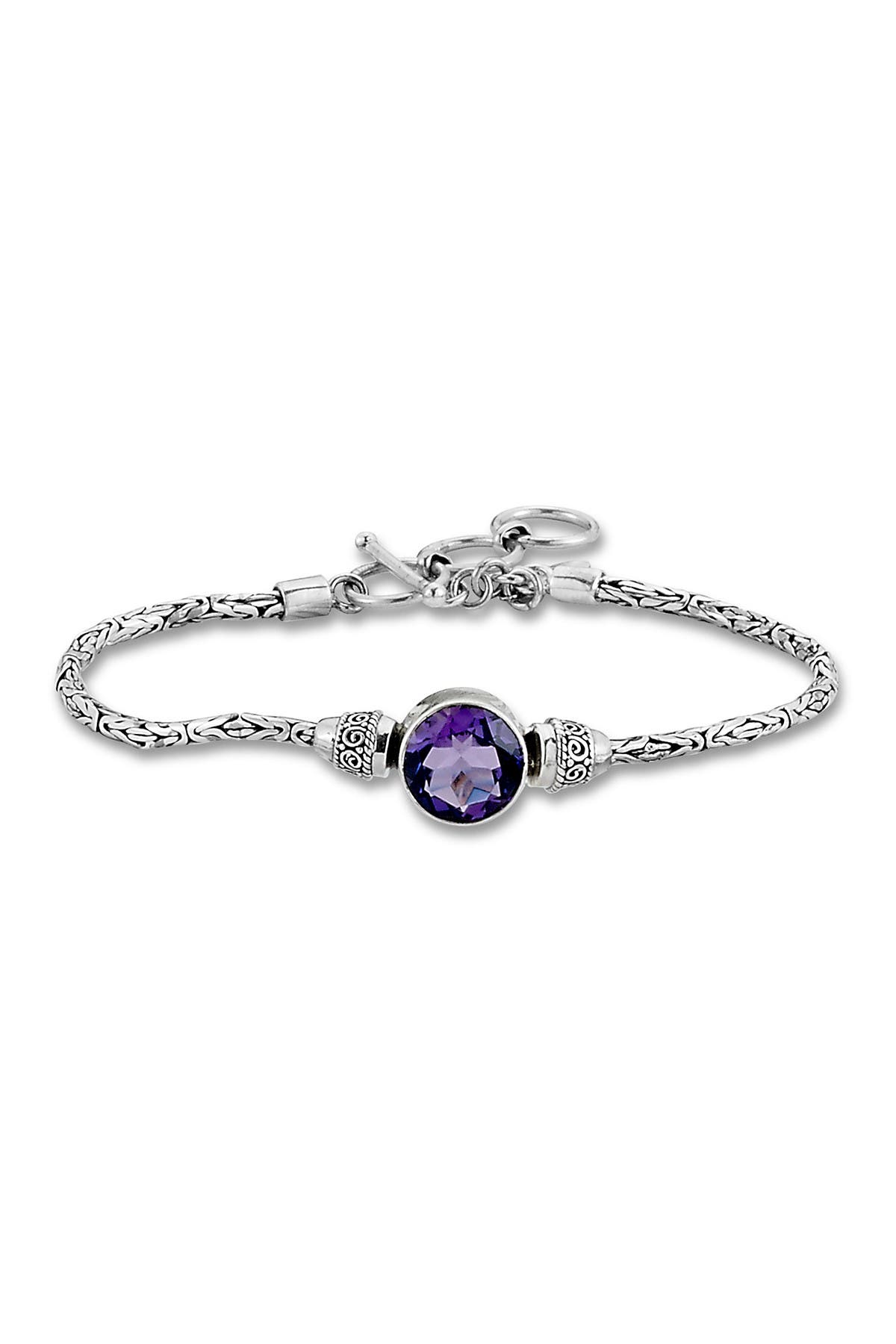 SAMUEL B. Sterling Silver Round Amethyst Bracelet | Nordstromrack