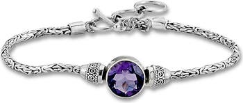 SAMUEL B. Sterling Silver Round Amethyst Bracelet | Nordstromrack
