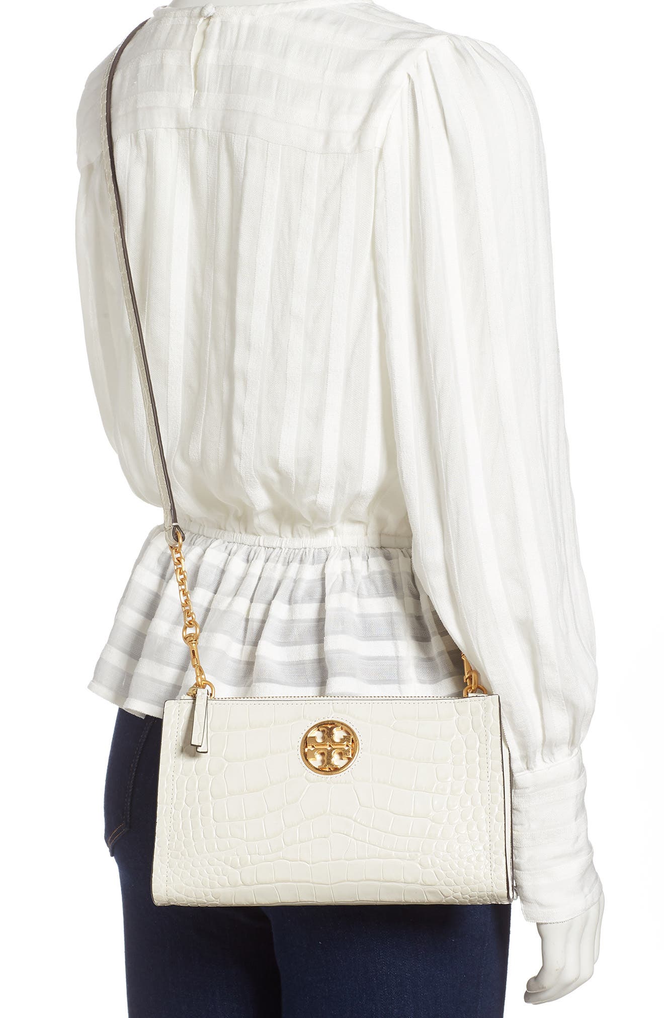 Tory Burch Carson Croc Embossed Leather Crossbody Bag | Nordstrom