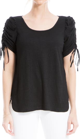 MAX STUDIO Ruched Sleeve Knit Top | Nordstromrack