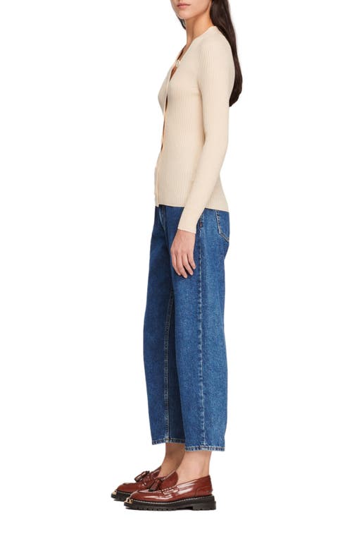Sandro Gabrielle Ribbed-knit Cardigan In Ecru | ModeSens Sandro Gabrielle Ribbed-knit Cardigan In Ecru | ModeSens
