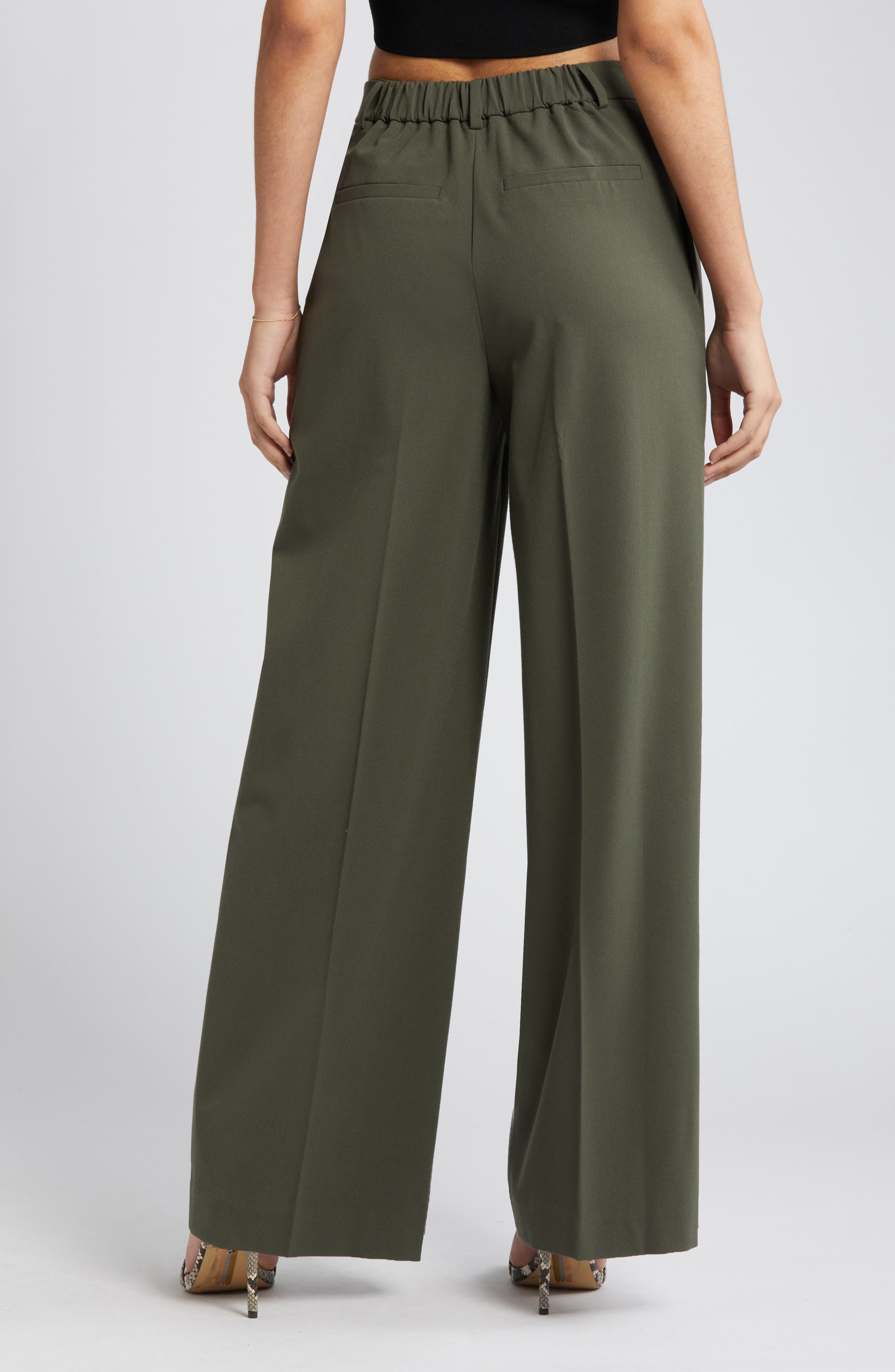 Open Edit Relaxed Waist Wide Leg Trousers | Nordstrom