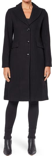 Kate Spade New York peak lapel wool blend walking coat | Nordstromrack