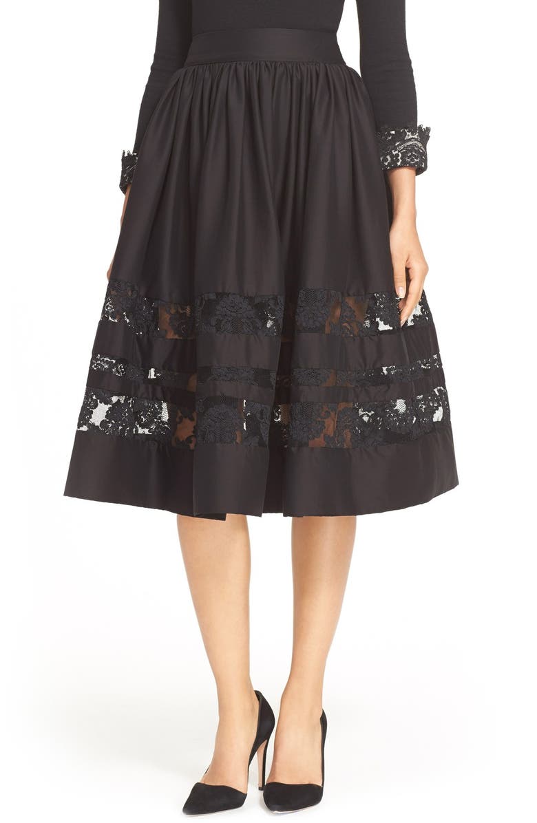 Alice + Olivia 'Tamia' Sheer Panel Pouf Skirt | Nordstrom