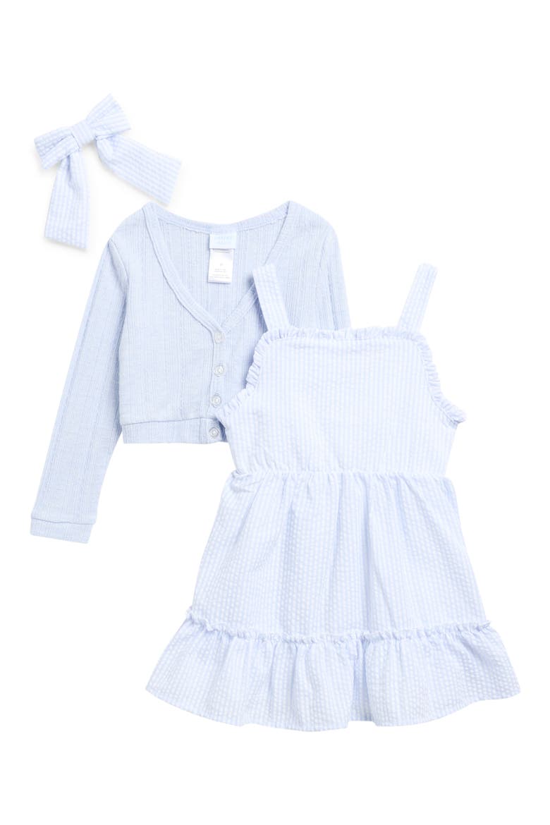 Kids' Seersucker Sundress, Pointelle Cardigan & Bow Set (Women ...