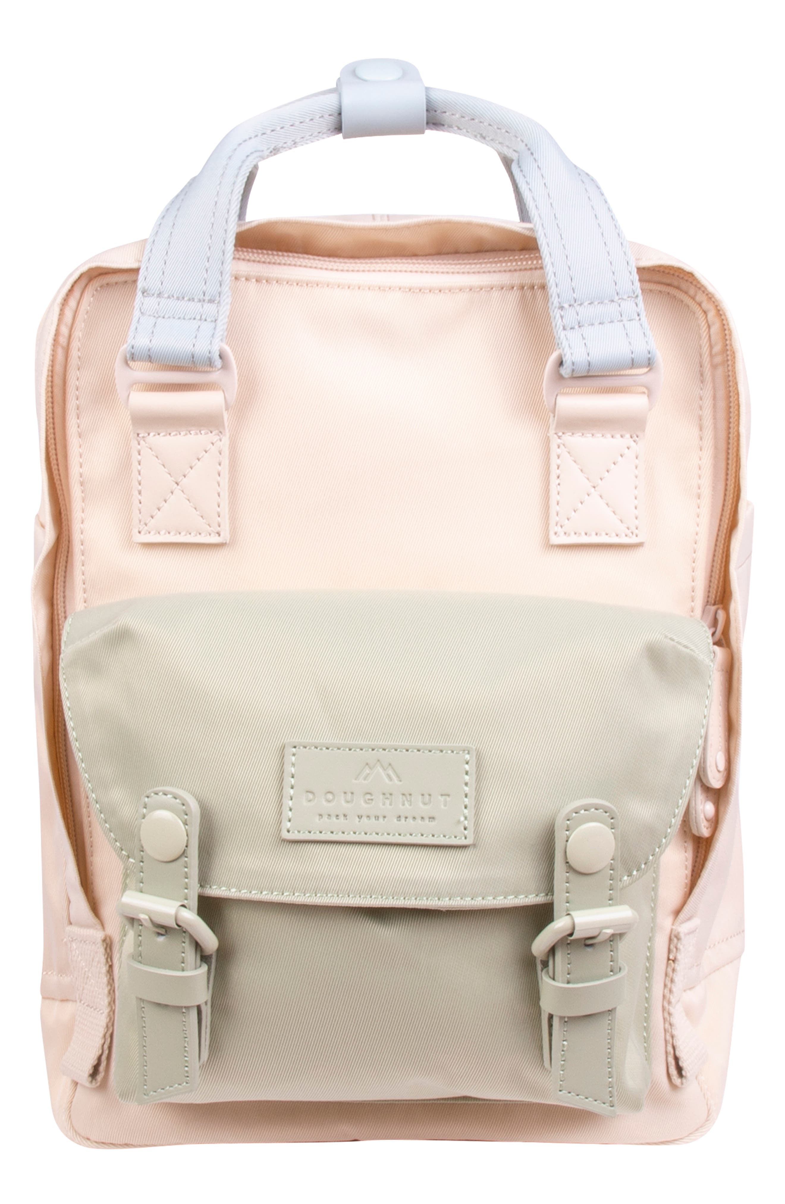 Doughnut Macaroon Mini Nature Pale Series Leather Trimmed Backpack ...