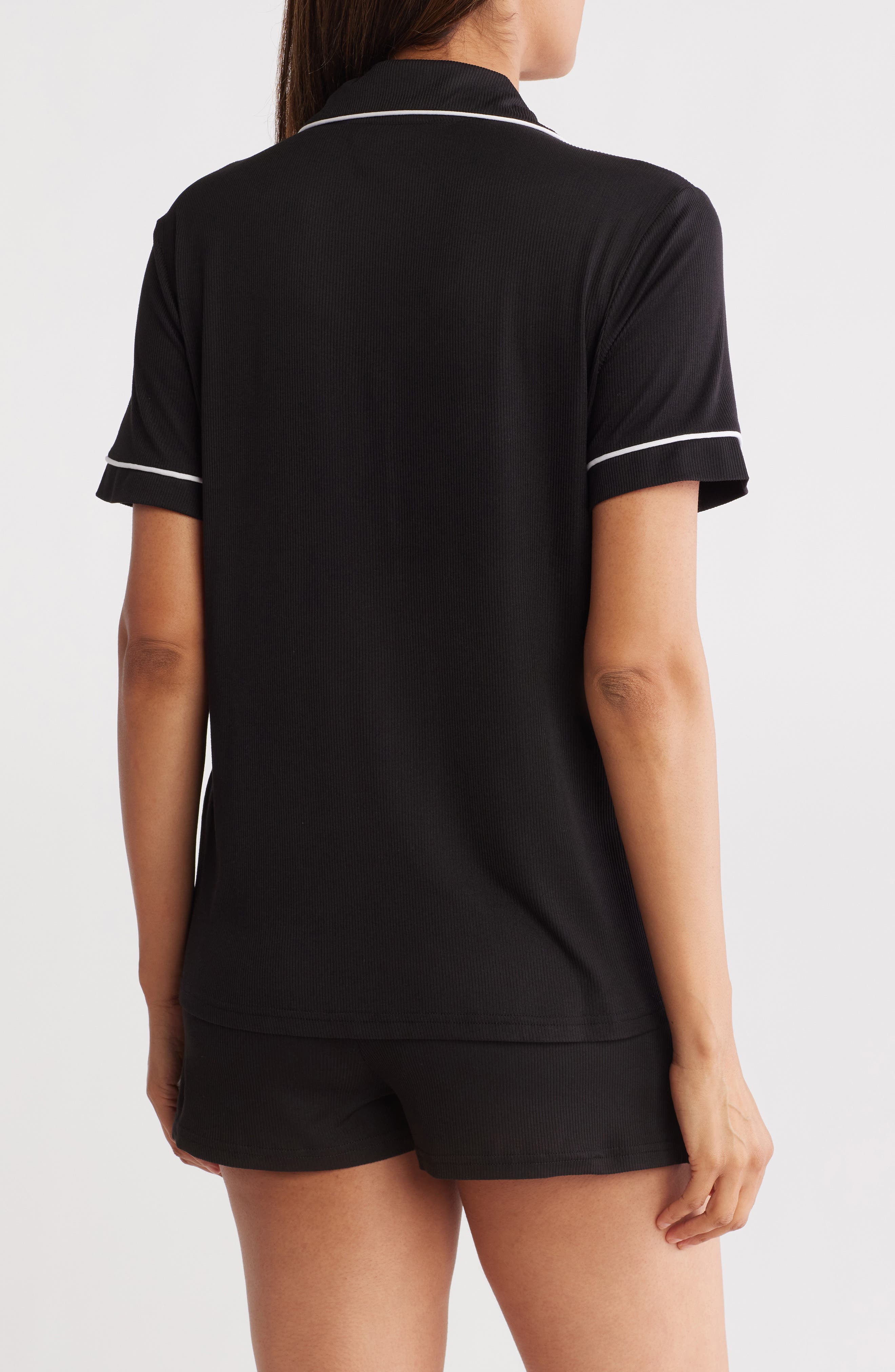Nicole Miller Rib Piped Trim Pajamas | Nordstromrack