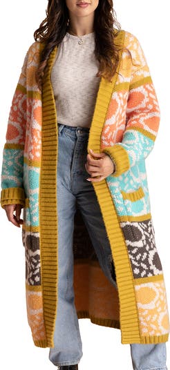 SAACHI Carina Oversize Colorblock Cardigan | Nordstromrack