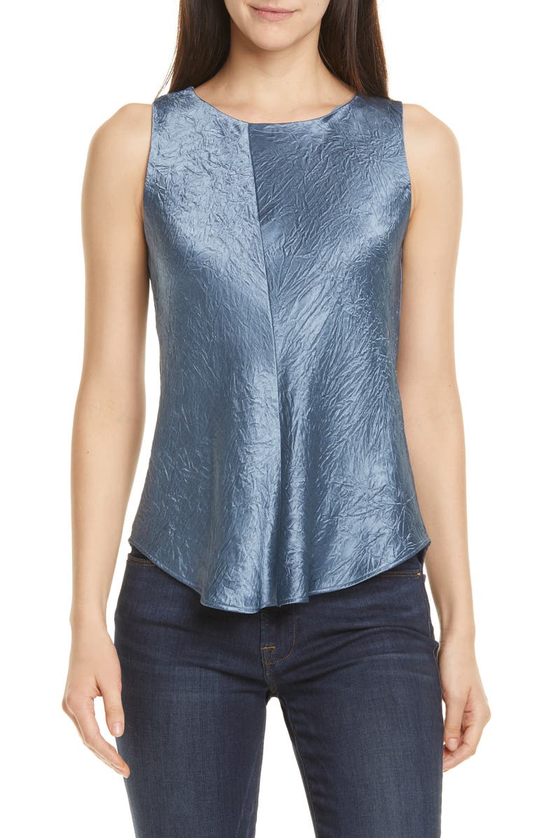 Vince Bias Cut Crinkled Satin Tank | Nordstrom