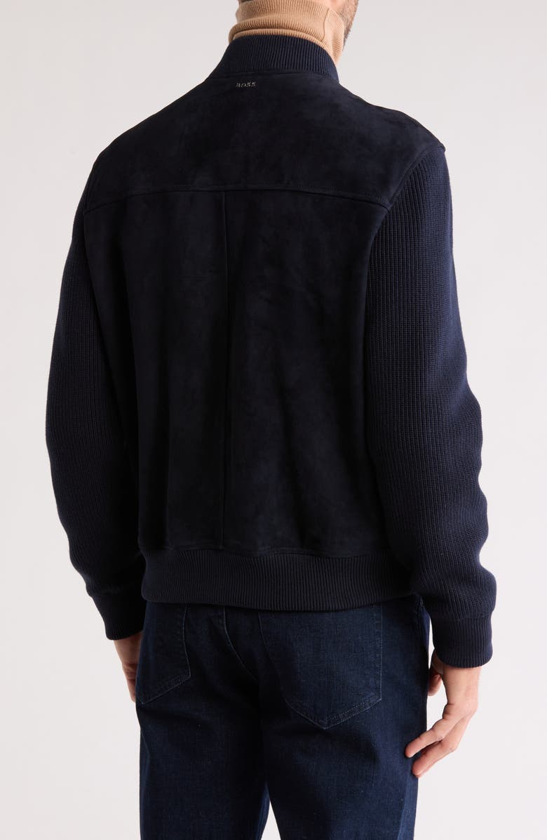 BOSS Mersey Leather Bomber Jacket | Nordstromrack