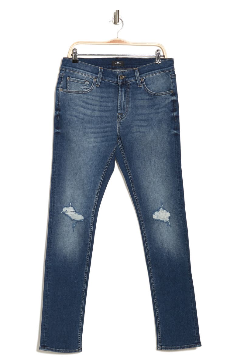 7 For All Mankind Paxtyn Squiggle Distressed Denim Jeans | Nordstromrack