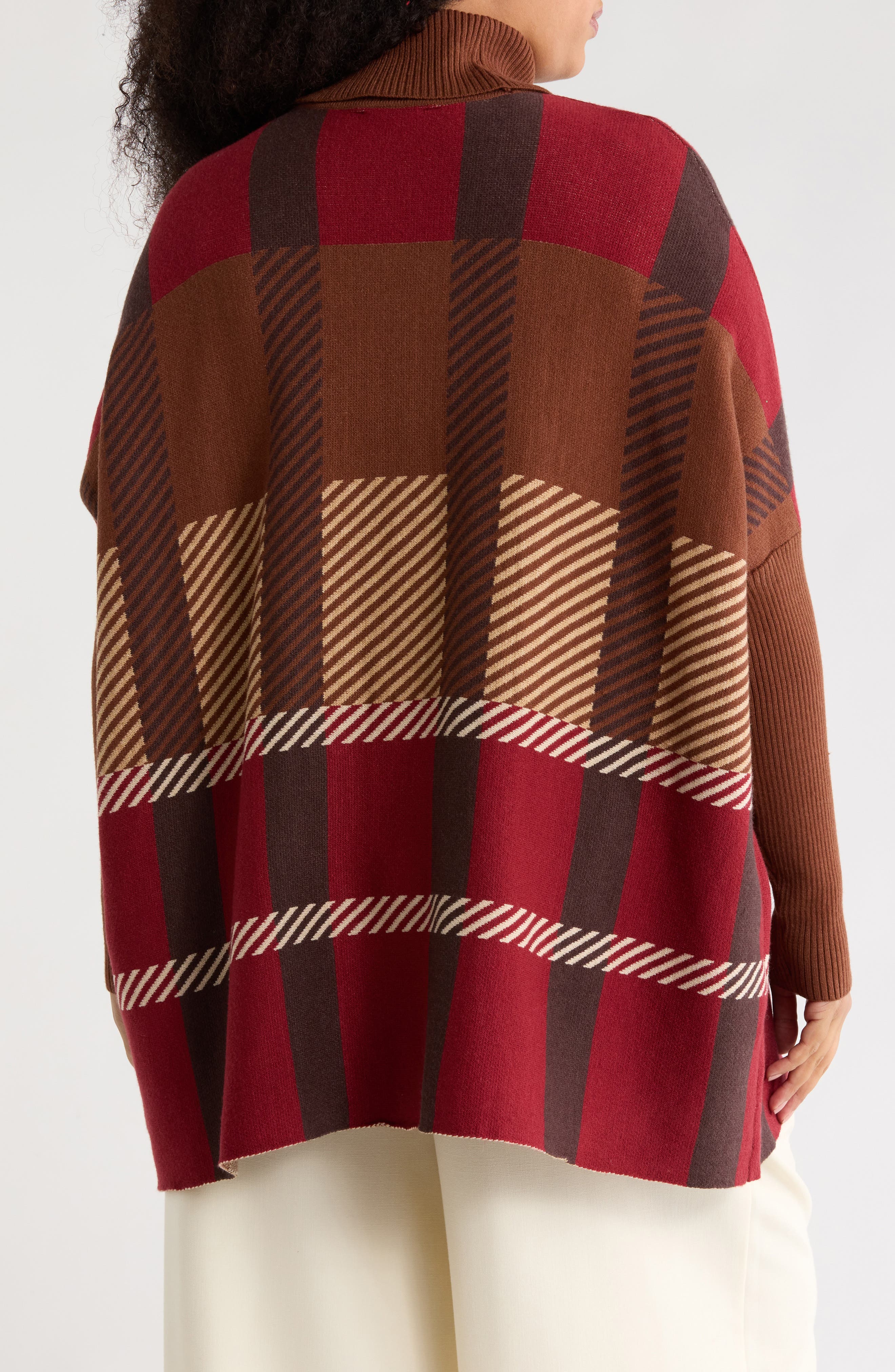 Joseph A Plaid Turtleneck Poncho | Nordstromrack