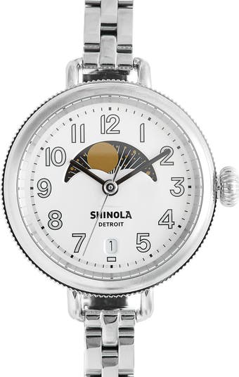 Shinola The Birdy Moon Phase Bracelet Watch, 34mm | Nordstrom