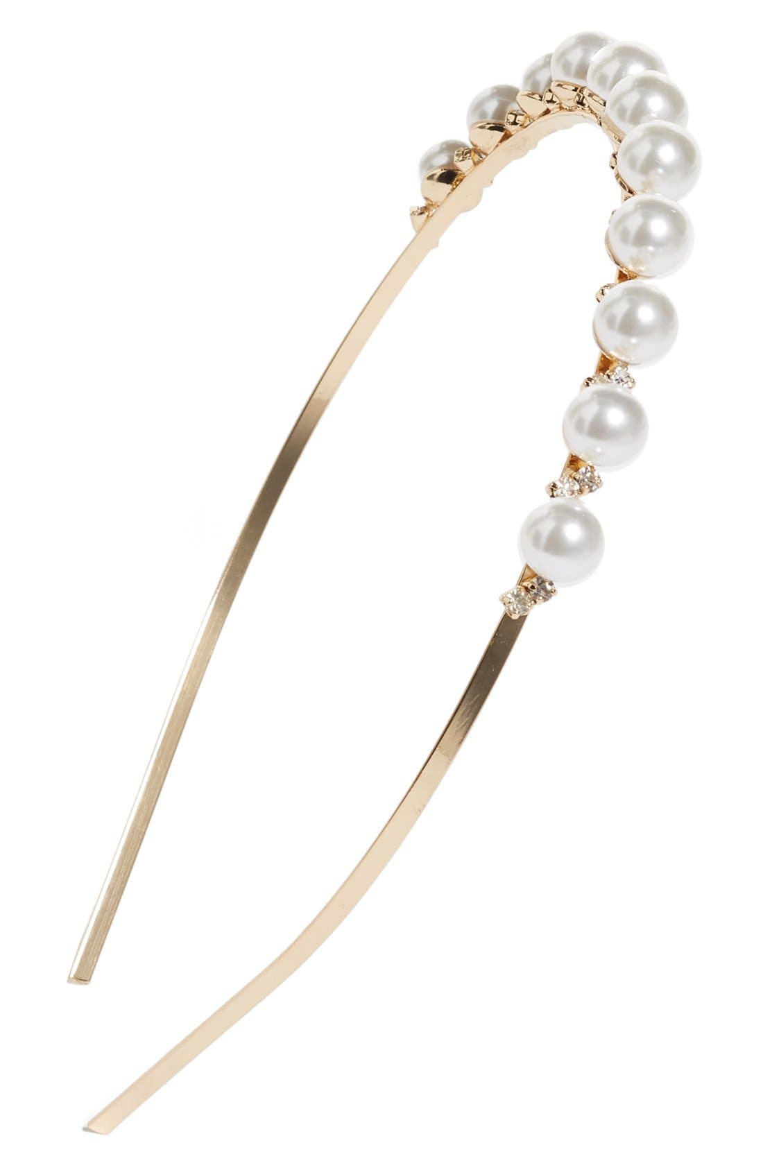 Berry Pearly Bead & Crystal Headband (Women) | Nordstrom