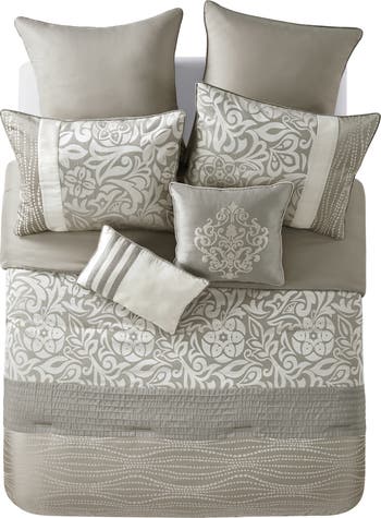 VCNY HOME Arcadia Taupe Embroidered Comforter Set | Nordstromrack