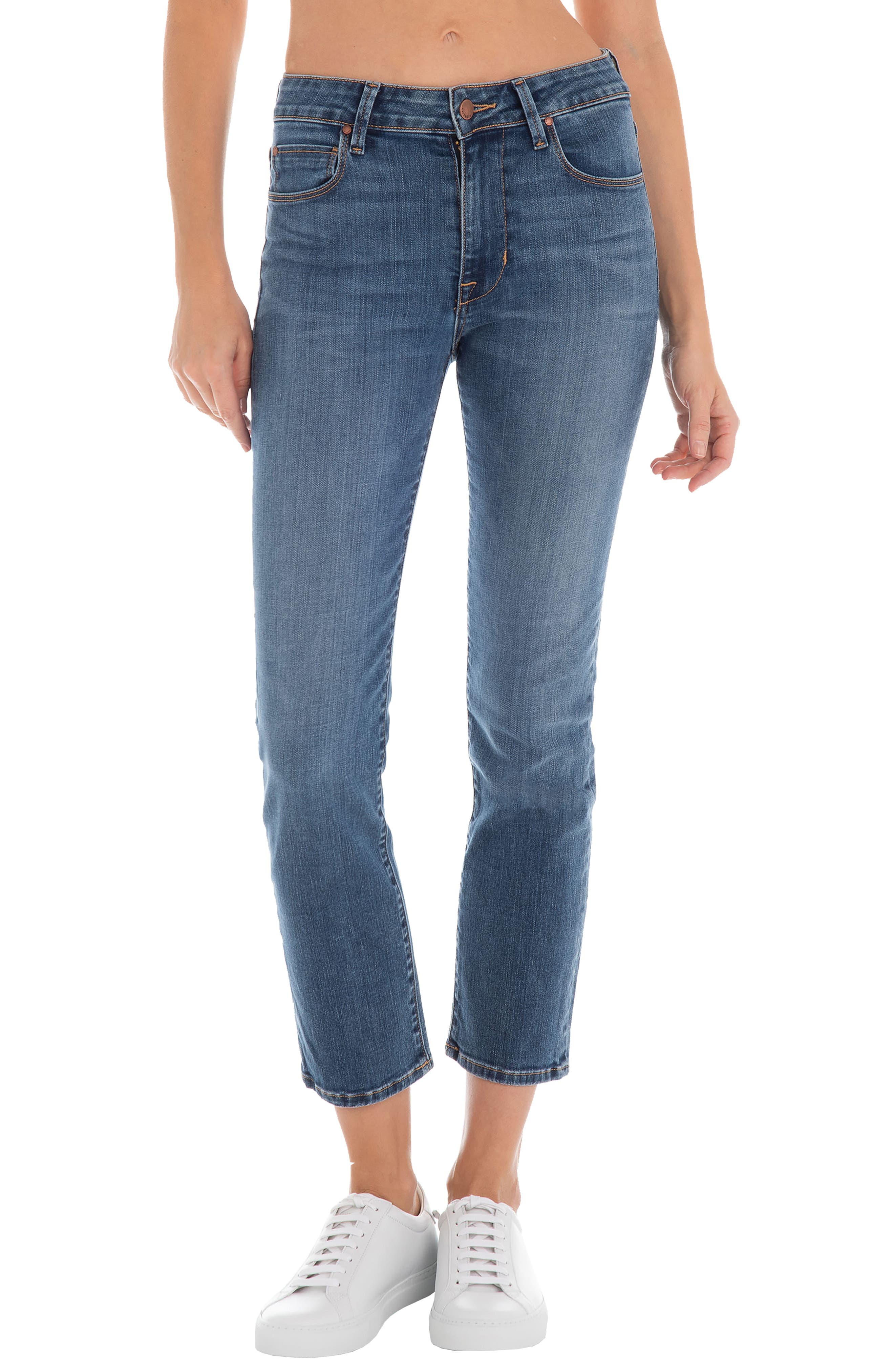 Fidelity Denim Cher High Waist Crop Slim Straight Jeans | Nordstromrack