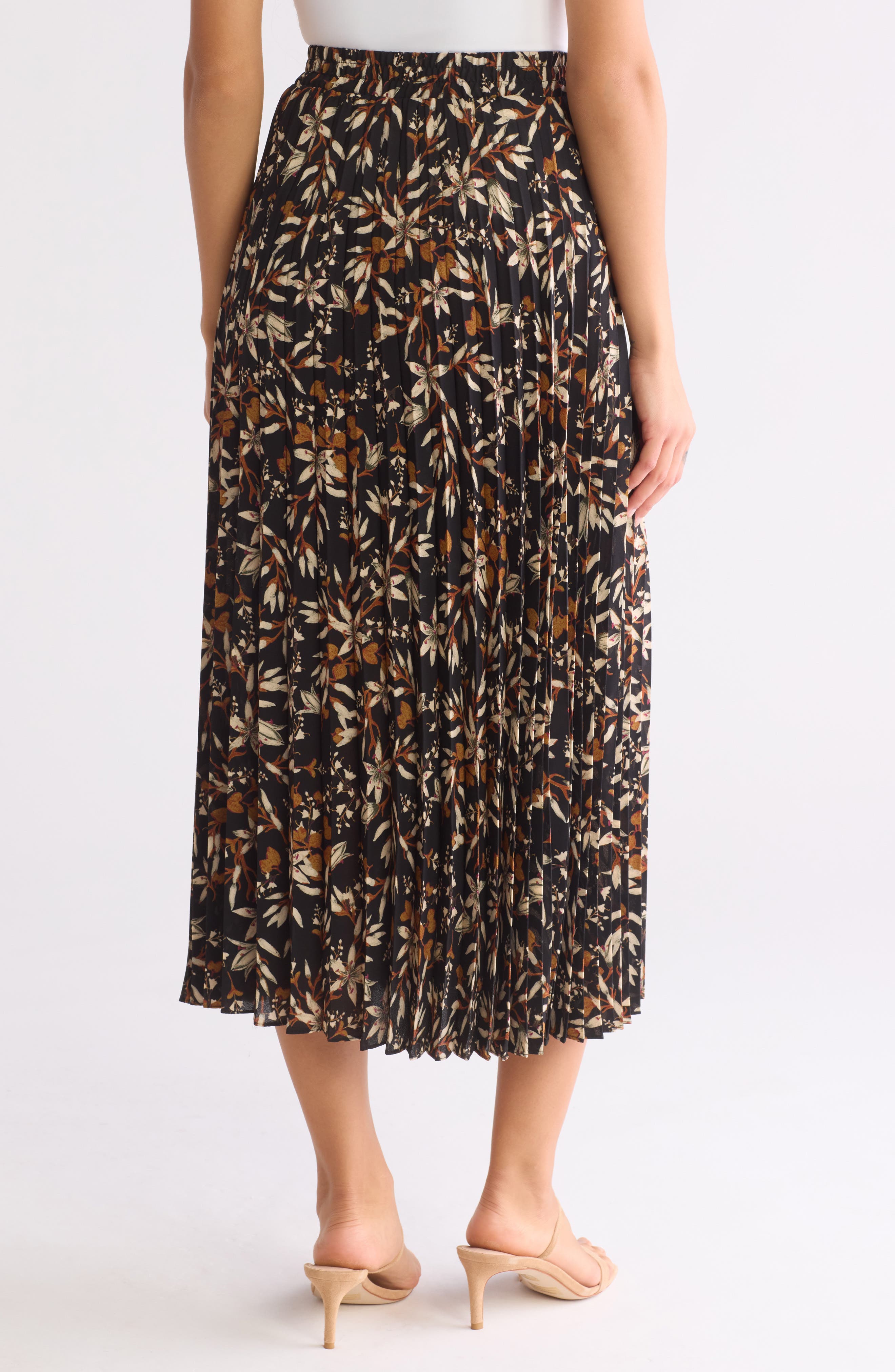 MAX STUDIO Floral Pleated Maxi Skirt | Nordstromrack