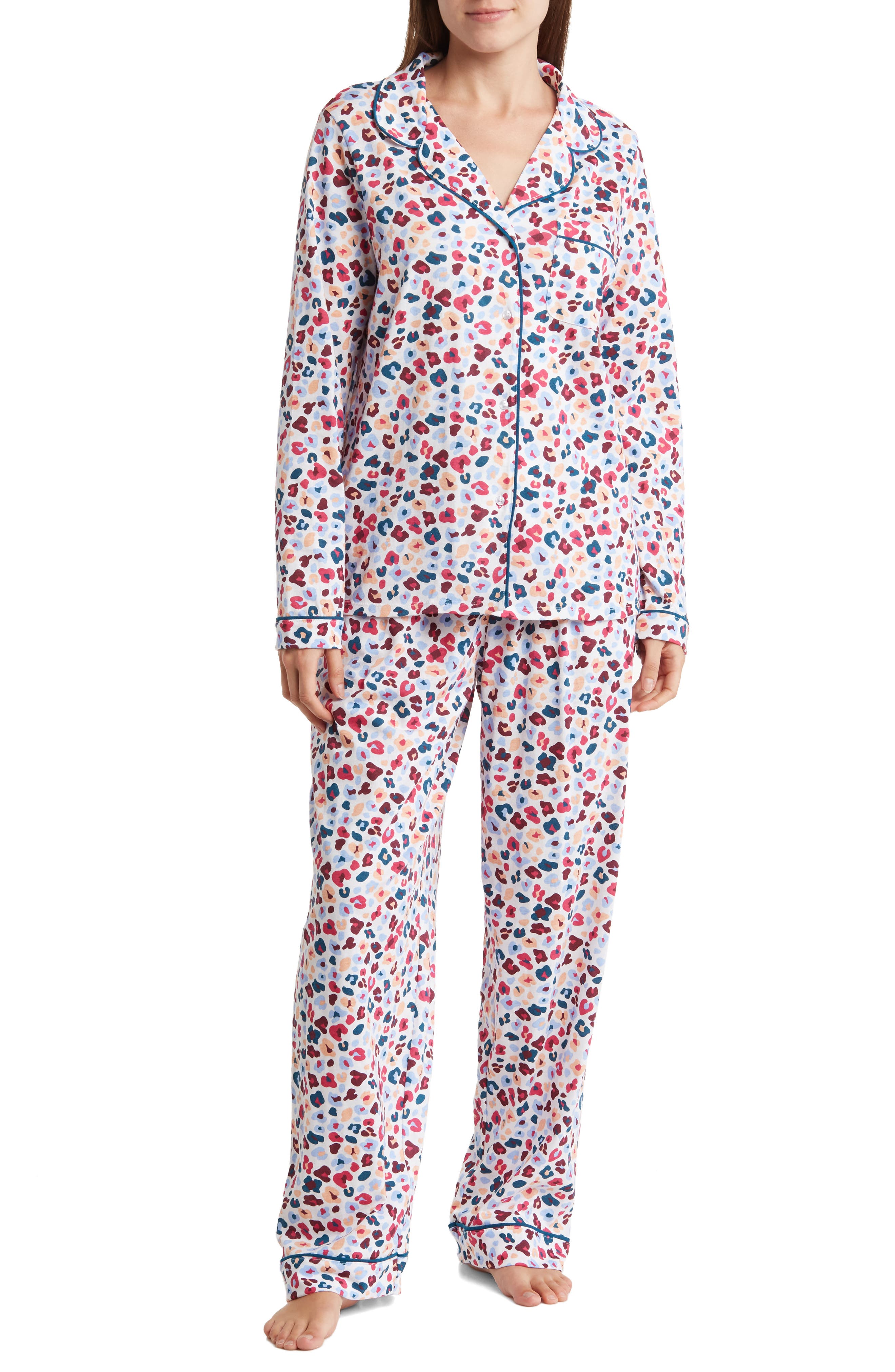 JACLYN Notch Collar Long Pajamas | Nordstromrack