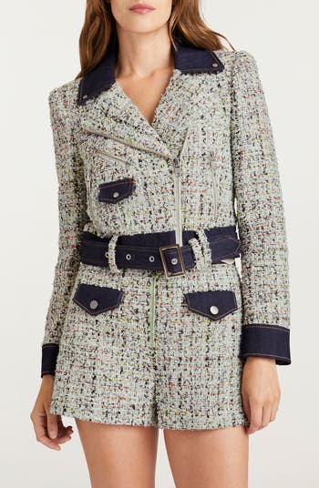 Cinq à Sept Anya Zoe Metallic Tweed Moto Jacket | Nordstromrack