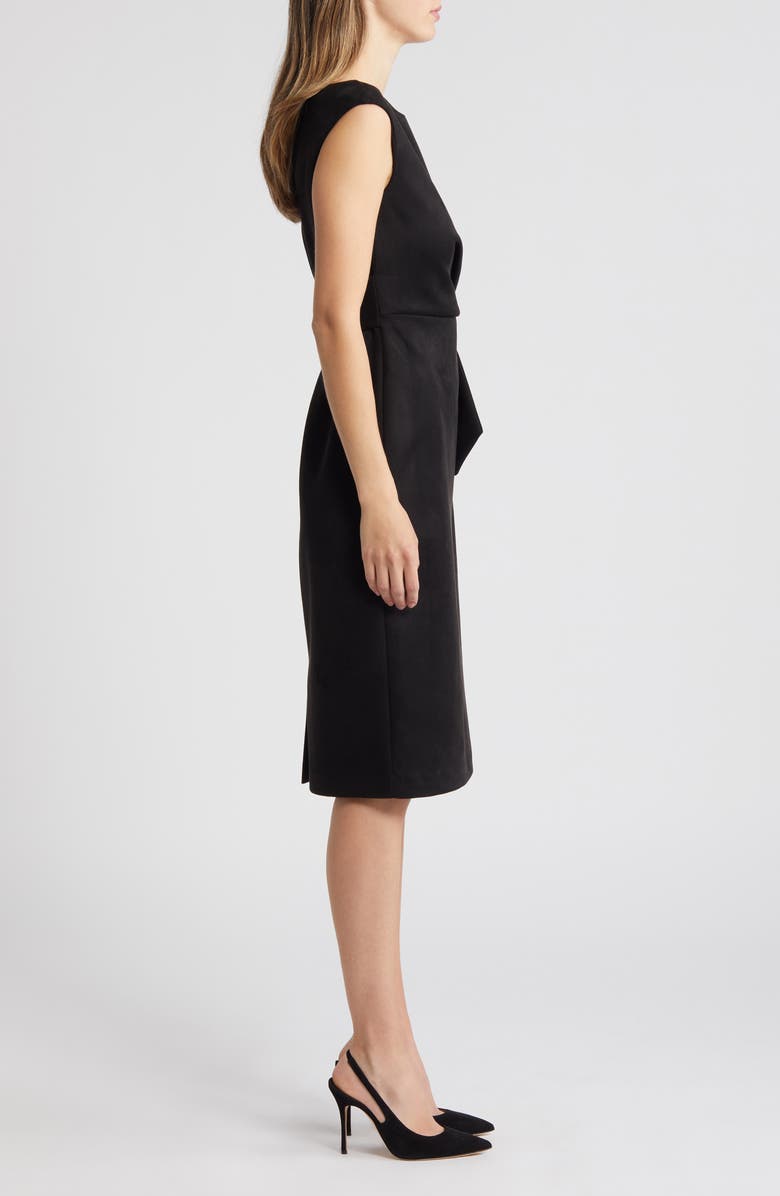 Tahari ASL Side Tie Sleeveless Microsuede Sheath Dress | Nordstromrack