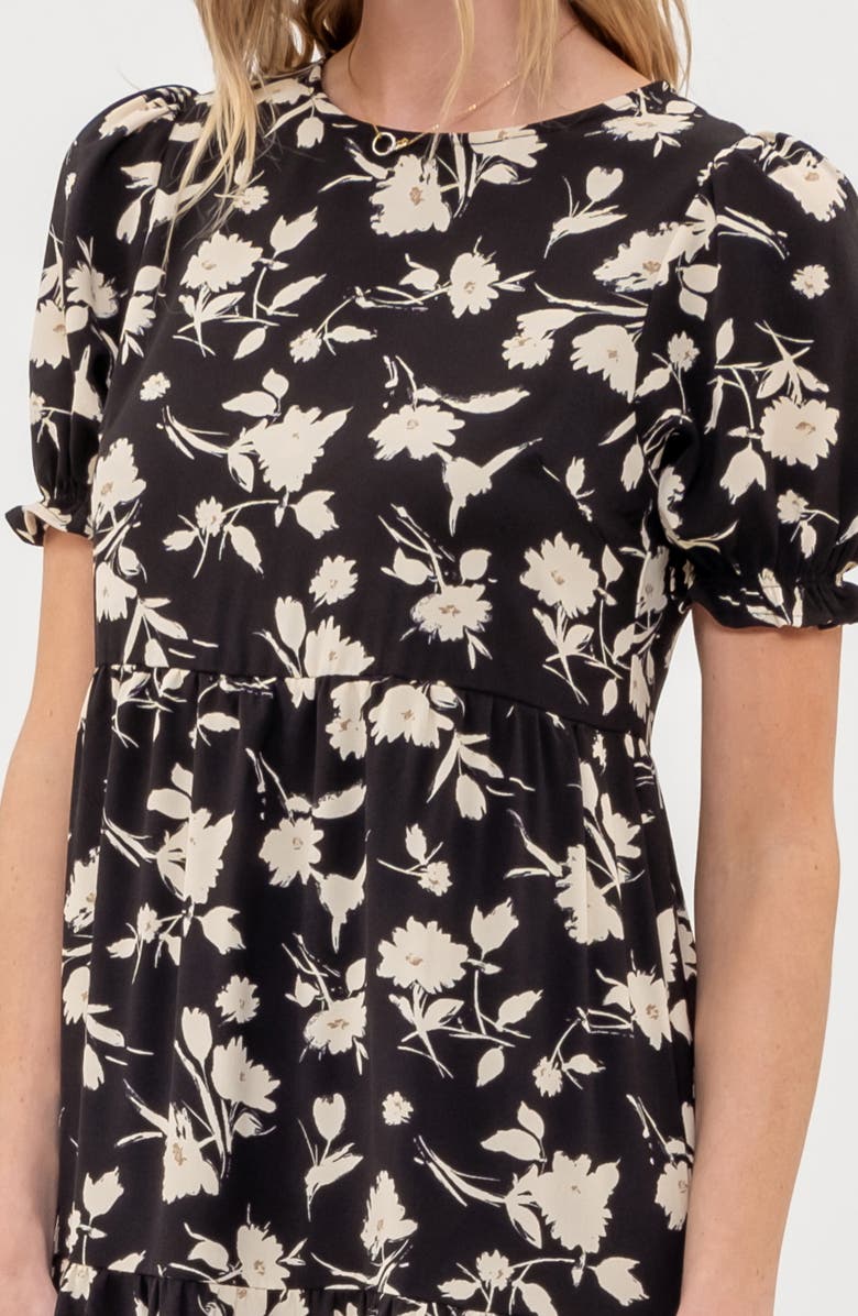 AUGUST SKY Floral Tiered Midi Dress | Nordstromrack