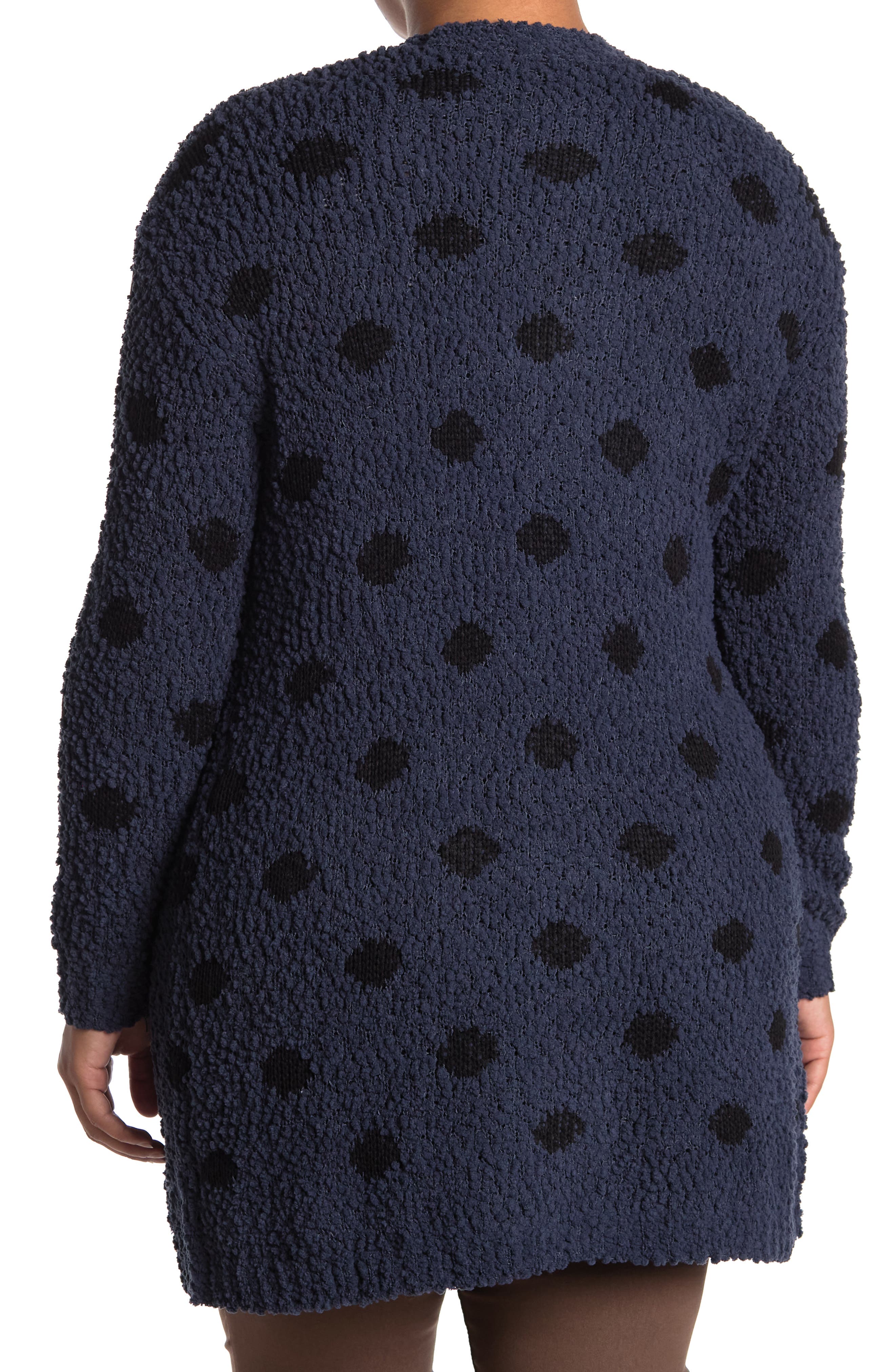 Bobeau Polka Dot Open Front Pocket Boucle Cardigan | Nordstromrack