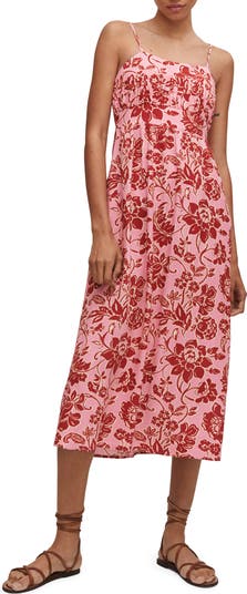 MANGO Floral Cutout Midi Sundress | Nordstrom