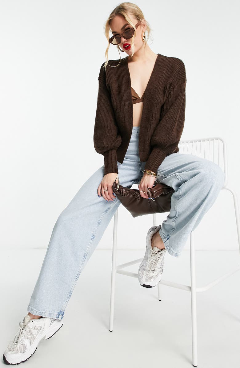 ASOS DESIGN Balloon Sleeve Open Cardigan | Nordstromrack