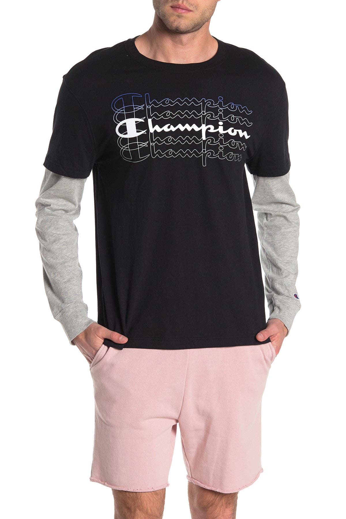 Champion Crew Neck Twofer T-Shirt | Nordstromrack