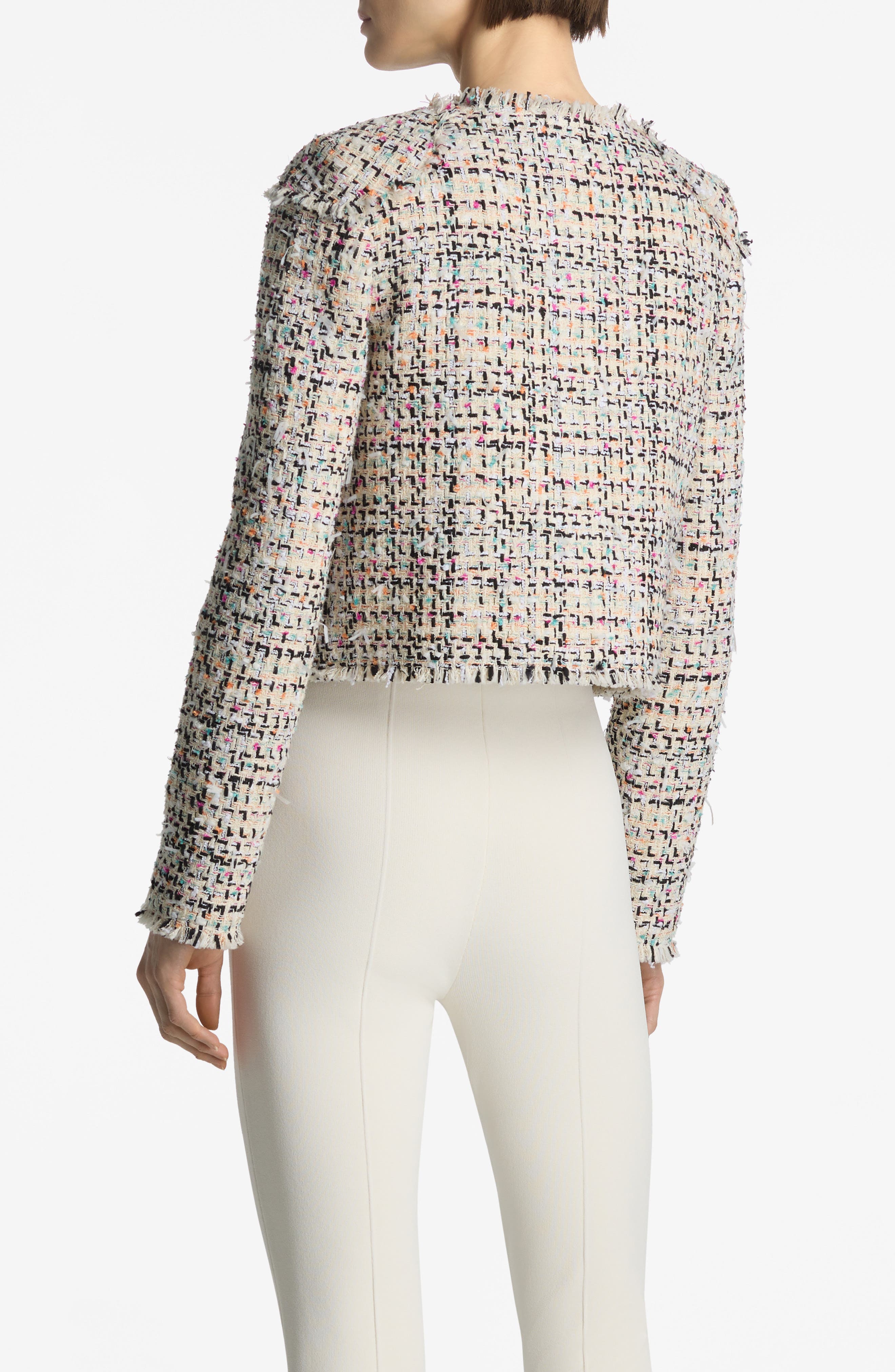 ST. JOHN Multicolor Eyelash Tweed Crop Jacket | Nordstrom