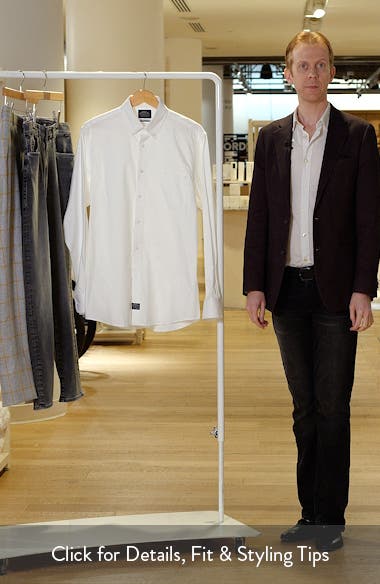 EAGLE Regular Fit White Cotton Button-Down Oxford Shirt | Nordstrom