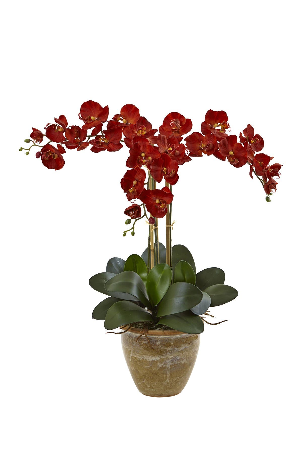 NEARLY NATURAL Autumn Triple Stem Phalaenopsis Silk Arrangement ...