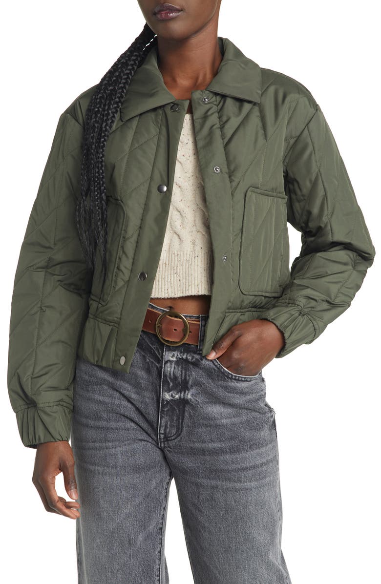 Treasure & Bond Quilted Snap-Up Crop Jacket | Nordstromrack