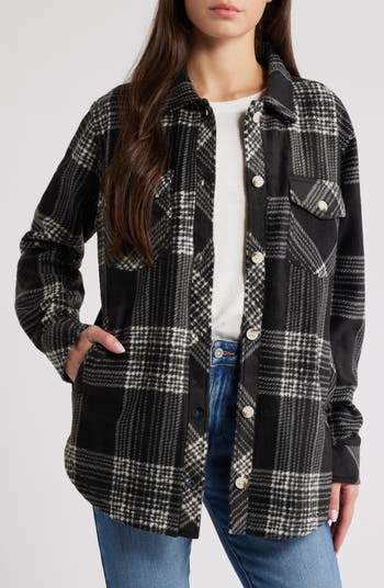 Thread & Supply Plaid Polar Fleece Shacket | Nordstrom