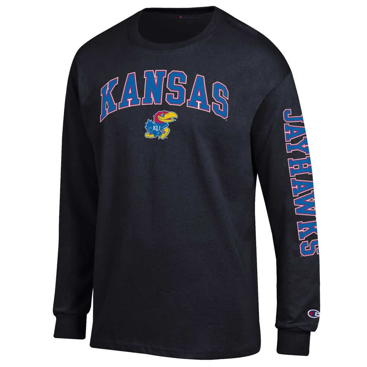 Champion Men's Champion Black Kansas Jayhawks Arch Over Logo 2-Hit Long ...