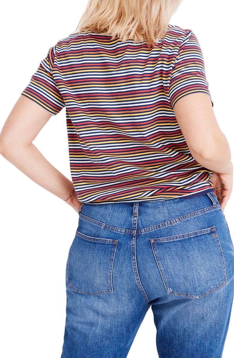 Madewell Rainbow Stripe Knot Front Tee | Nordstromrack