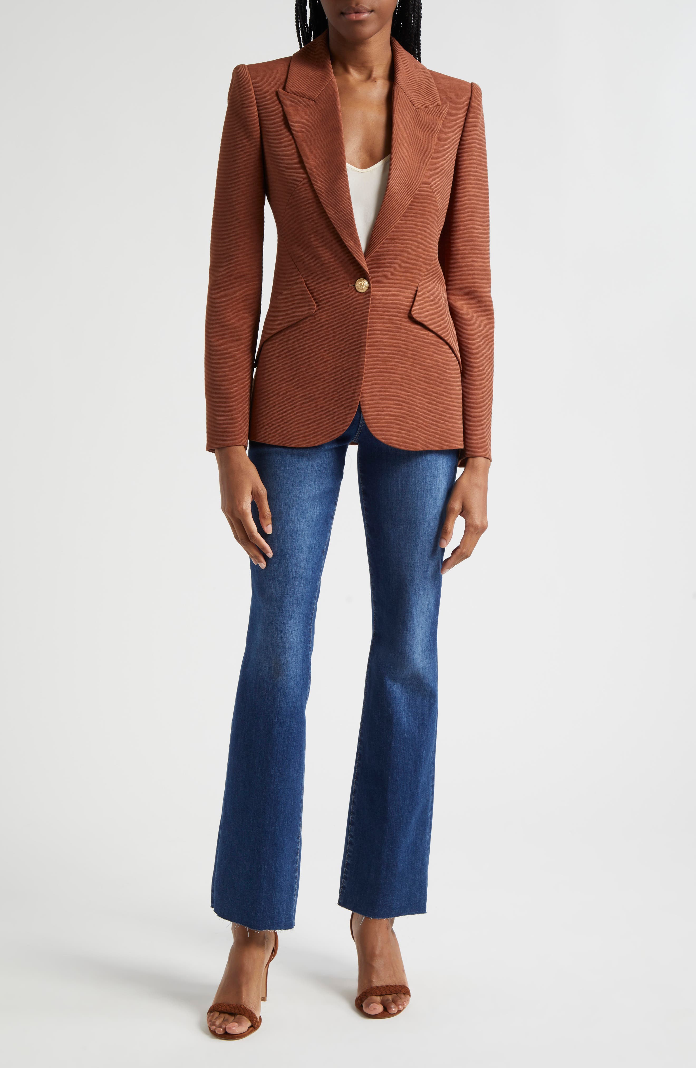 L'AGENCE Ruth High Waist Raw Hem Straight Leg Jeans | Nordstromrack