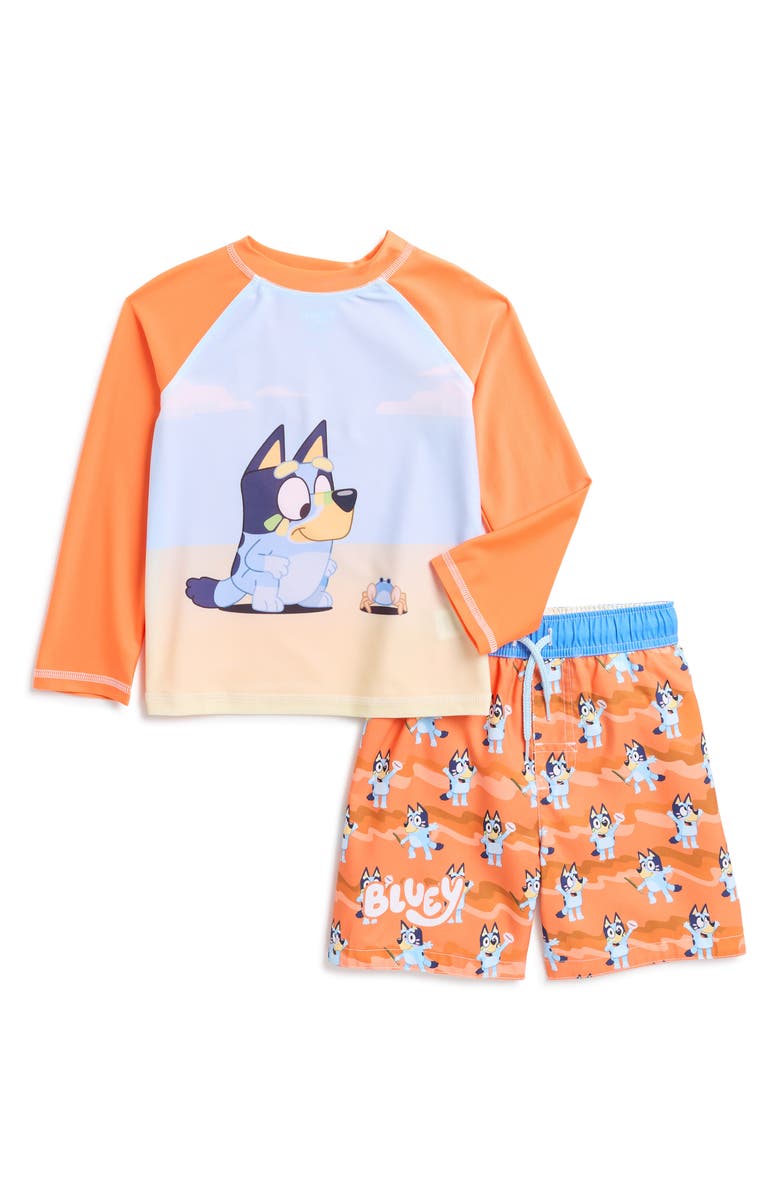 DREAMWAVE Kids' Bluey Rashguard & Swim Shorts Set | Nordstromrack