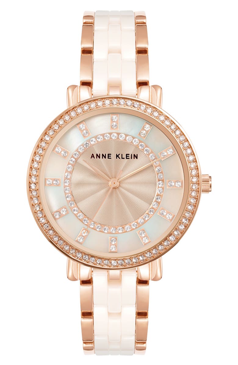 Anne Klein Guilloche Dial Ceramic Bracelet Watch, 32mm | Nordstromrack