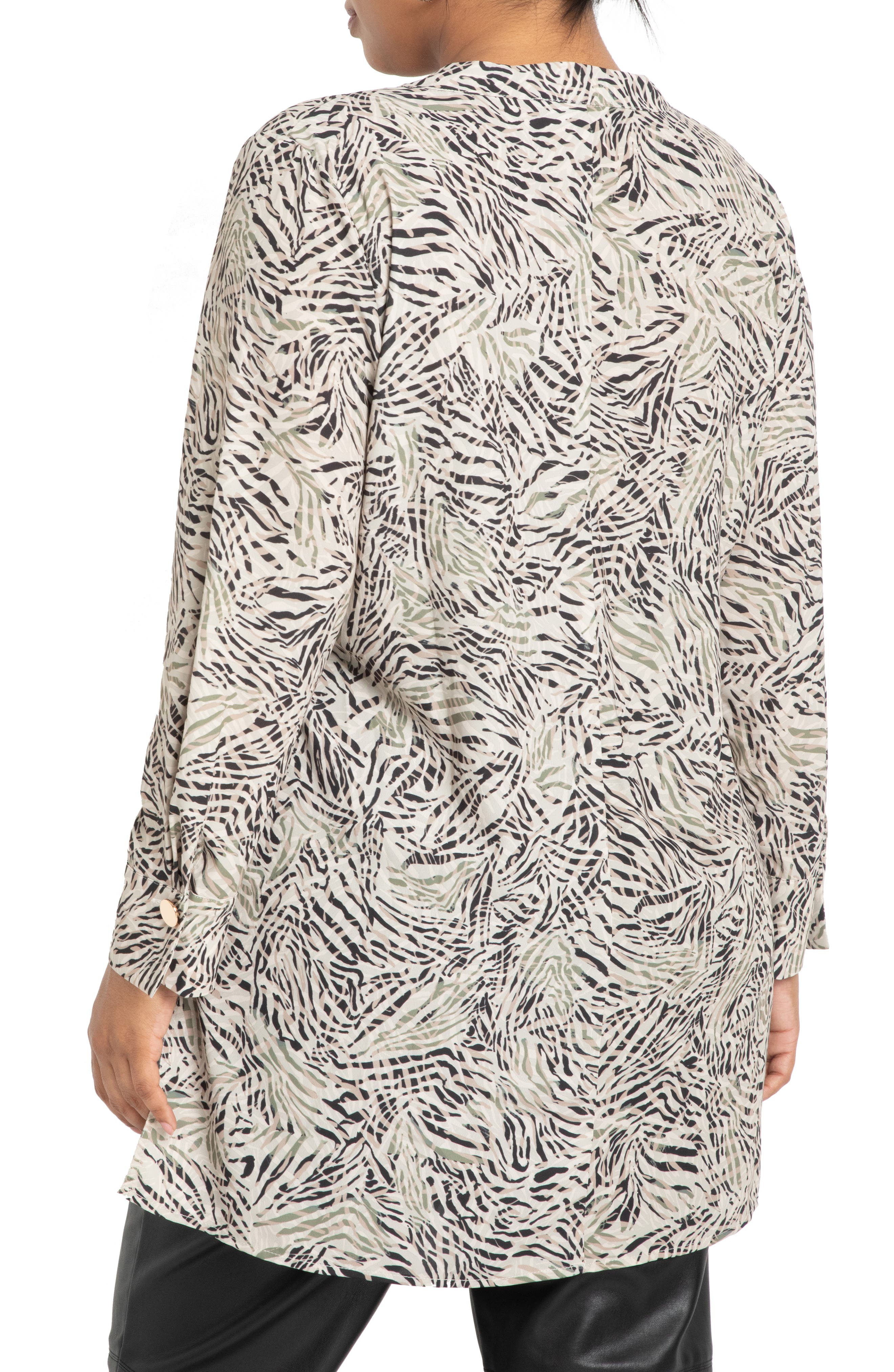 ELOQUII Mandarin Collar Tunic Blouse | Nordstromrack