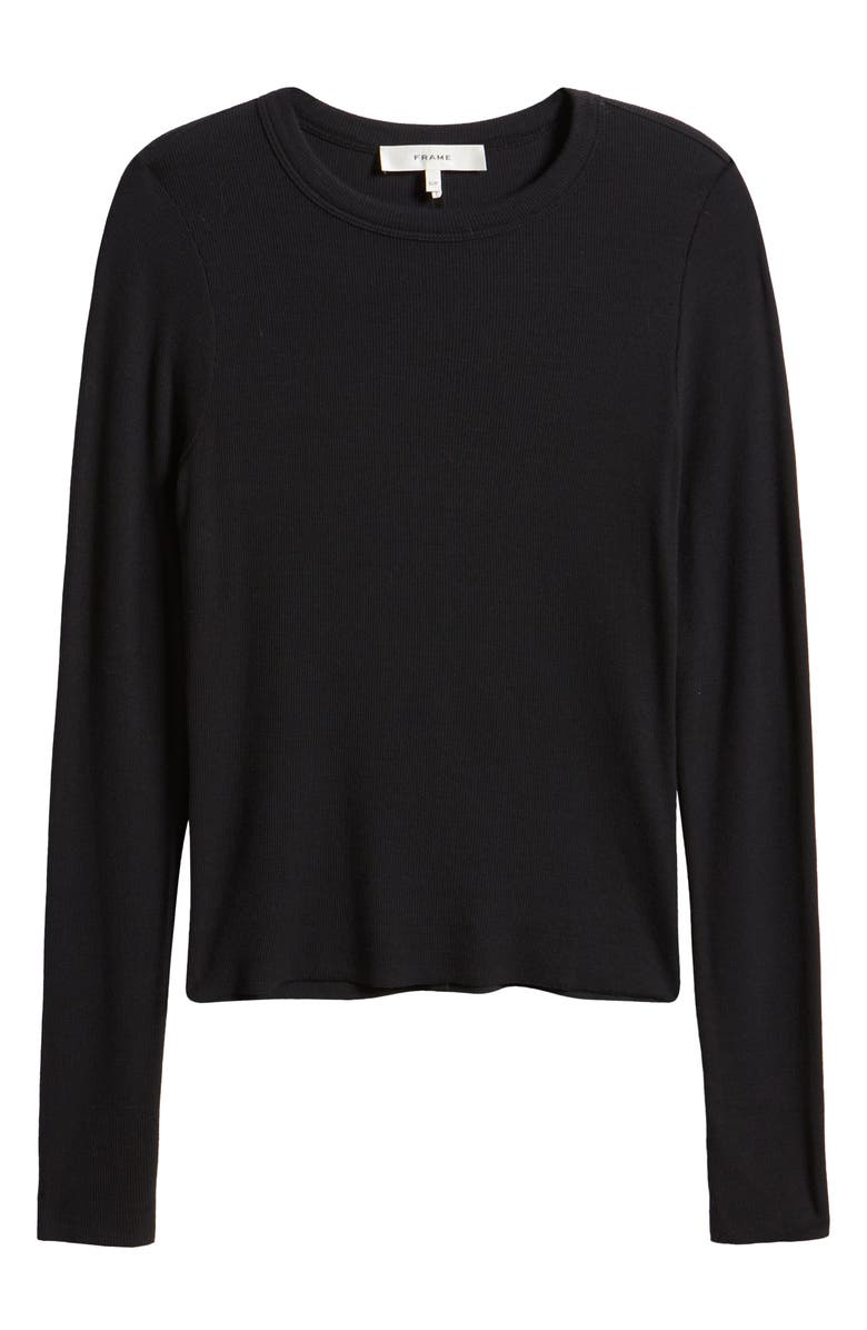 FRAME Stretch Modal Rib Crewneck Top | Nordstromrack